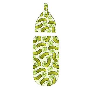 YIFTD Newborn Swaddle Blanket with Beanie Set Dill Pickles Soft Baby Sleep Sack Stretch Adjustable Baby Swaddle Wraps Receiving Blankets for Boys Girls