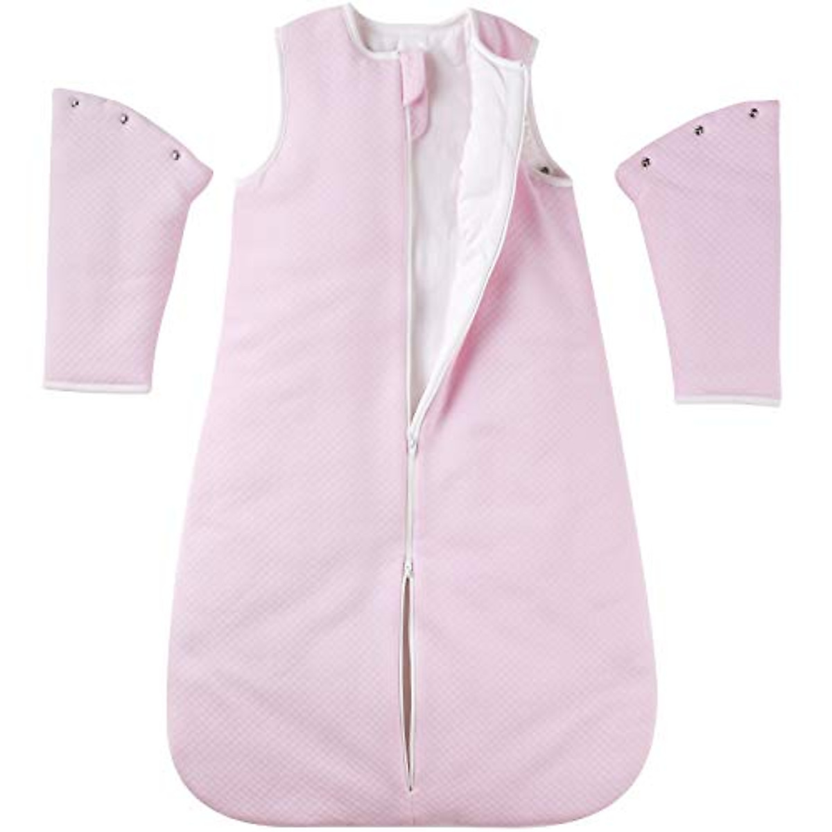 Chuchu Puff Baby Sleeping Bag, Autumn and Winter, Detachable Long Sleeves 2.5 Tog Inverted Zipper Warm Wearable Blanket Super Soft Breathable Cotton Baby Sleep Bag fit Infants and Toddler, 6-18 Months