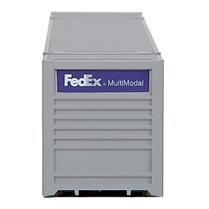 Walthers SceneMaster HO Scale Model of FedEx MultiModal (Gray, Purple) 53' Singamas Corrugated Side Container,949-8504