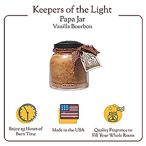 A Cheerful Giver - Vanilla Bourbon - 34oz Papa Scented Candle Jar with Lid - Keepers of The Light - 155 Hours of Burn Time, Gift Candle, Brown