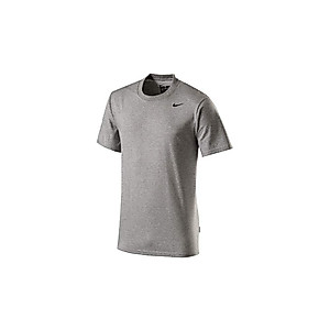 NIKE Men's Dri-FIT Cotton 2.0 Tee, Dark Grey Heather/Dark Grey Heather/Black, Small