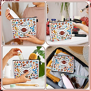 Football Makeup Bag for Teens, Inspirational Canvas Football Cosmetic Bag Pouch Accessories for Players Teams Stuff, Sport Party Favors Birthday Graduation Nurse Gifts for Her Girls Friends Women