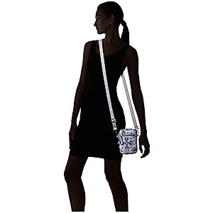 Vera Bradley Women's Cotton Small Convertible Crossbody Purse With RFID Protection, Plaza Tile - Recycled Cotton, One Size