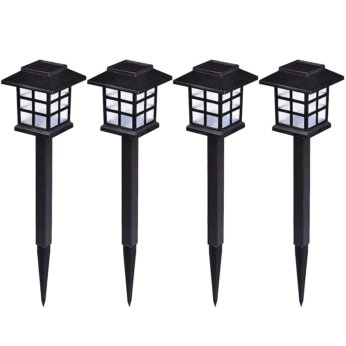 LIGHTSHINE 4 Pack Solar Pathway Lights, Solar Garden Lights outdoor, Waterproof Outdoor Lights for Lawn, Patio, Yard, Walkway, Driveway and Landscape.