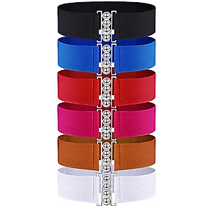 6 Pieces Women Elastic Waist Belt Cinch Belt Plus Wide Stretchy Vintage Waistband Corset for Girls Lady Sweater Jacket Coat (Silver Buckle,30.7 Inch in Length)