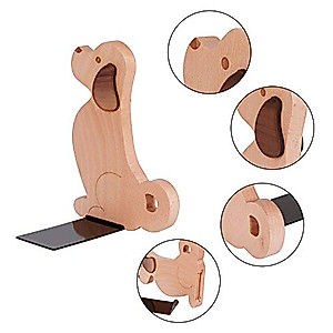 Book Ends - Decorative Puppy Dog Wooden Bookends for Kids, Book Ends for Shelves Office, 1 Pair Style 01