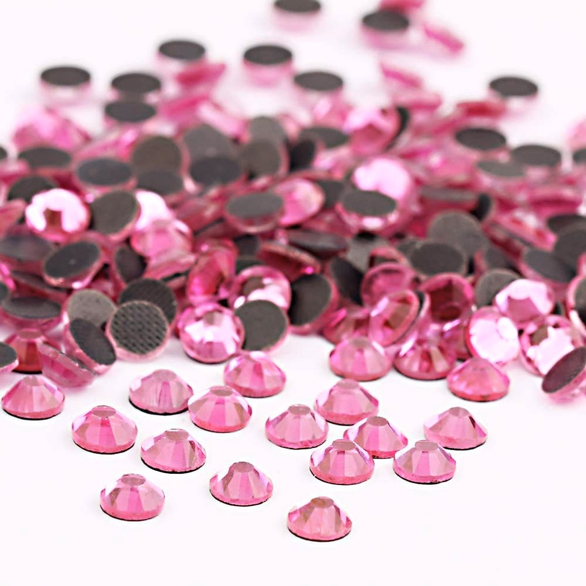 BEADSLAND Crystal Hotfix Rhinestone,Machine Cut Stone 1440pcs/pkg (Dk.Pink,SS10/3mm)