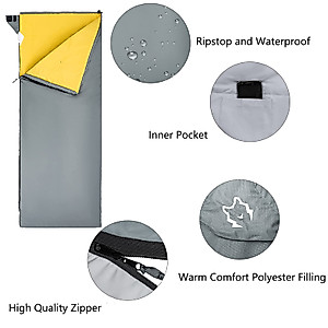 ATEPA 3 Season Camping Sleeping Bag Lightweight Sleeping Bags for Adults Portable Envelope Backpacking Sleeping Bags for Indoor & Outdoor Traveling Hiking