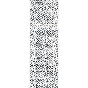 nuLOOM Rosanne Geometric Runner Rug, 2' 6" x 12', Blue