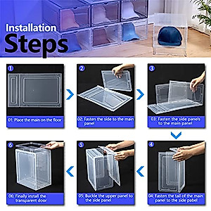 verklale Hat Organizer Box for Baseball Caps (2 Pack) - Transparent Hat Display, Stackable Dust Hat Rack with Magnetic Door, Easy to assemble stylish hat stand for stylish hat display, Black