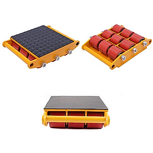 15T 33,000 lbs Machinery Mover Heavy Duty Industrial Machine Skate Machinery Roller Cargo Machinery Transport Trolley with 9 Roller, 15x13x3.9in