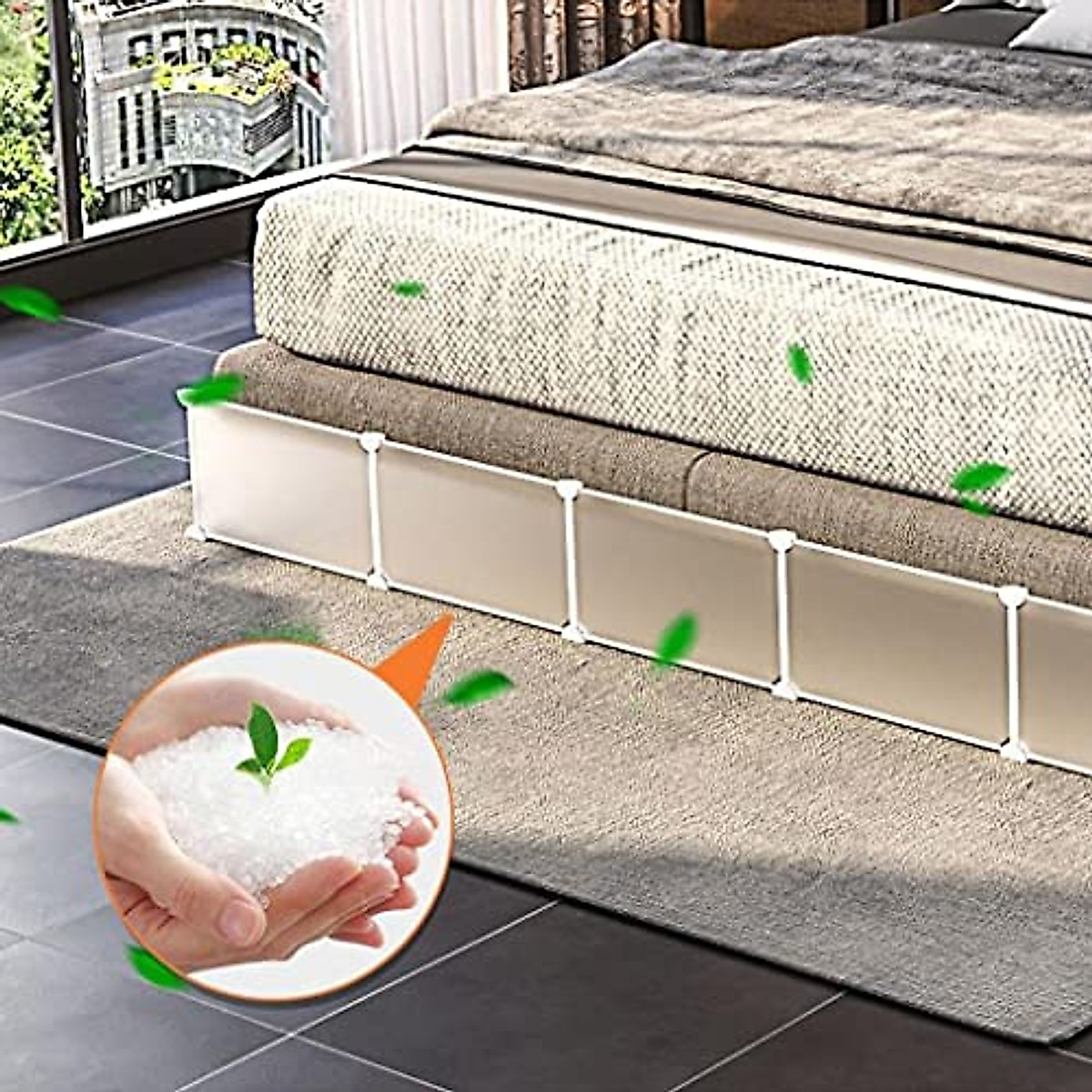 Under Bed Blocker Bumper, White Toy Blocker Stops Toys from Getting into Furniture, Easy to Install Under Couch Pet Blocker, Suitable for Under Couch and Under Bed ( Size : 2 sides 205x154x21cm )