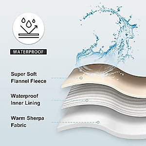 Yaning Waterproof Blanket for Bed Couch Sofa, Soft Liquid Pee Proof Pet Blanket for Dog Puppy Cat, Reversible Sherpa Fleece Blanket for Furniture Protector (Grey, 60x80 inches)
