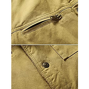 Vcansion Men's Classic Sherpa Trucker Jacket Windbreaker Stand Collar Fleece Coat Outerwear Warm Parka Army Green US L