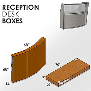 Linea Italia Curved Office Clear, Easy to Assembly Single Unit Reception Desk Counter for Lobby, Salon, 1 Panel, Ash