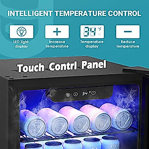 EUHOMY Beverage Refrigerator and Cooler, 126 Can Mini fridge with Glass Door, Small Refrigerator with Adjustable Shelves for Soda Beer or Wine, Perfect for Home/Bar/Office, Mini Refrigerators (Black)