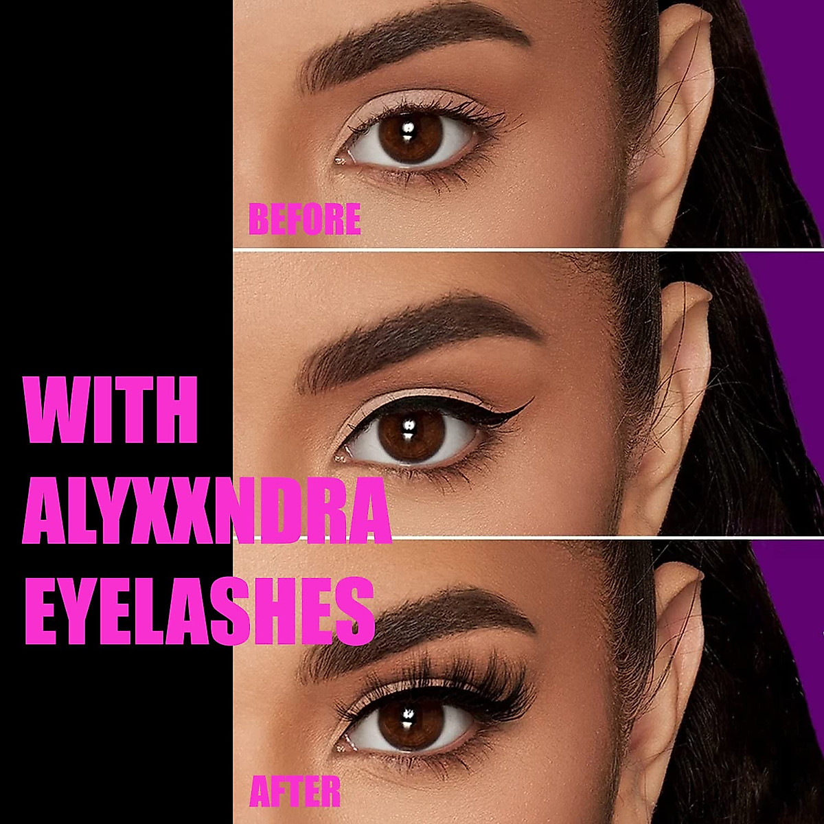 Faux Mink Lashes 25mm 6D Natural Long Fluffy Mink Fur False Eyelashes Cat-Eye Wispy Lashes Volume 20 pairs