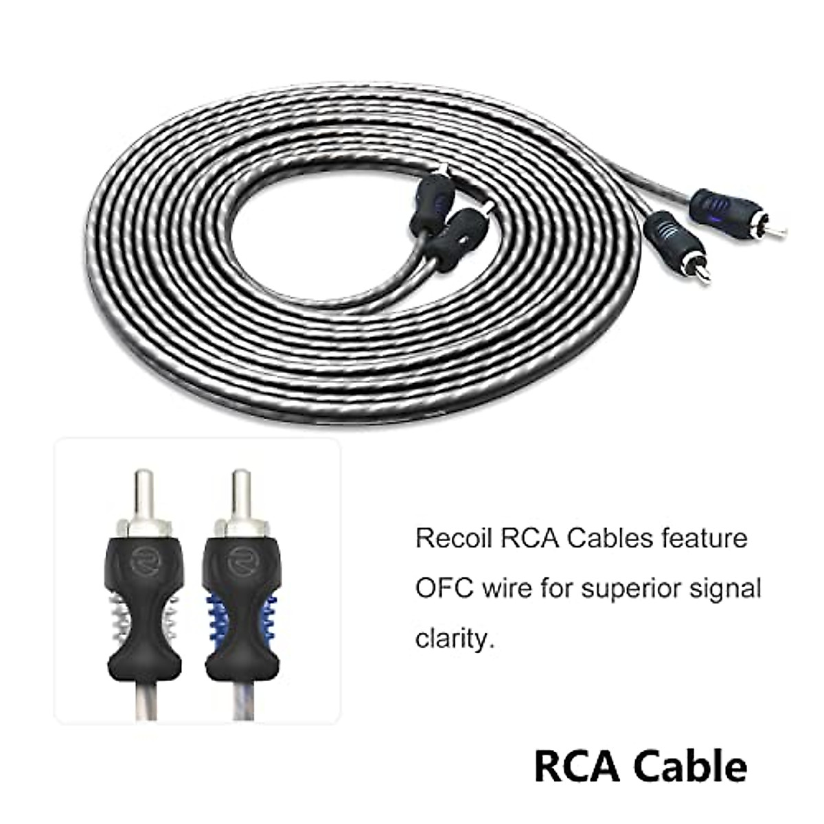 RECOIL True 8 Gauge Complete CCA Amplifier Wiring Kits with OFC RCA Cable