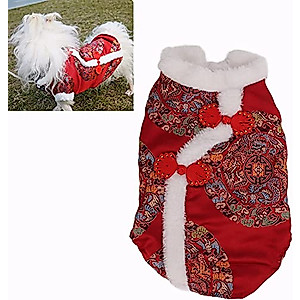 Pssopp Dog Tang Suit Dog Winter Cloth Happy New Year Qipao Costume Tang Dynasty Cat Dress