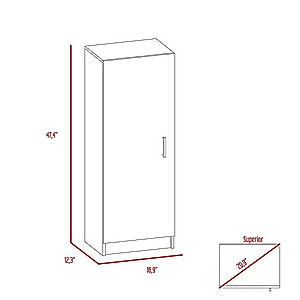 BOWERY HILL Contemporary Kitchen 47" High Utility Storage Pantry Cabinet in White