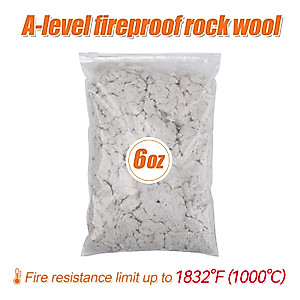 6oz Gas Fireplace Embers - Rock Wool Glowing Embers for Indoor Gas Fireplace Logs High-Temperature Resistance Realistic Fake Flames