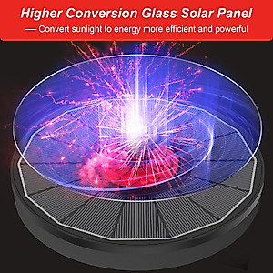 GAIZERL Solar Fountain with Red Flower - Attract Birds - 2024 Upgrade 3.5W Solar Bird Bath Fountains, Solar Powered Water Feature Fountain Pump with 7 Nozzles for Hummingbirds, Garden, Pool, and Pond