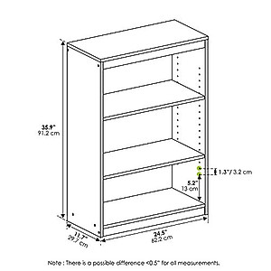 Furinno Gruen 3-Tier Bookcases, Espresso