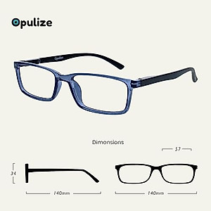 OPULIZE See Reading Glasses 3 Packs with Blue Light Blocking Narrow Frame Spring Hinges Improve Sleep Computer Gaming Transparent Blue Purple Turquoise Mens Womens BBB9-35Q +3.50