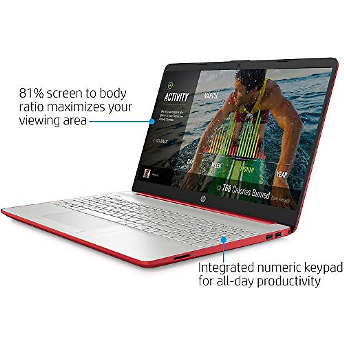 HP 2020 15.6'' HD LED Display Intel Pentium Gold 6405U 4GB DDR4 RAM 500GB HDD Windows 10 Scarlet Red