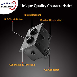 Fog Light Switch Cargo Lamp Switch | for 03-07 Chevy Silverado 1500 2500 3500, Avalanche Suburban 1500 2500, Tahoe, GMC Sierra 1500 2500, Yukon XL 1500 & More | Replaces# 15143597, 15076588, D7096C