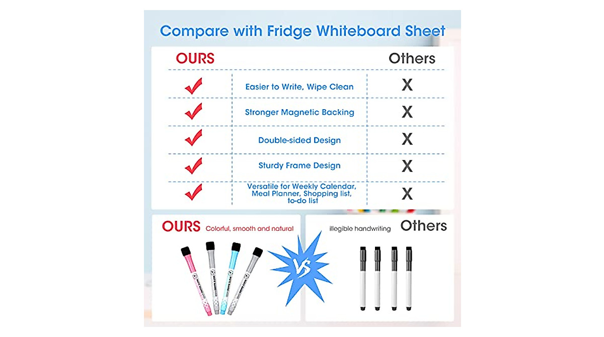 Magnetic Weekly Calendar for Fridge - Organize Meals & Tasks Effortlessly