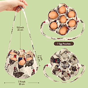 Egg Bags Hossmily Egg Basket Mini Egg Collecting Basket Egg Gathering Basket with 7 Pouches for Farmhouse Chicken Hen Duck Goose Housewife Garden Transporting Storage- 1 Pack