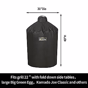 Jiesuo Cover for Large Big Green Egg, Grill Accessories for Large Big Green Egg, Heavy Duty Waterproof Grill Cover