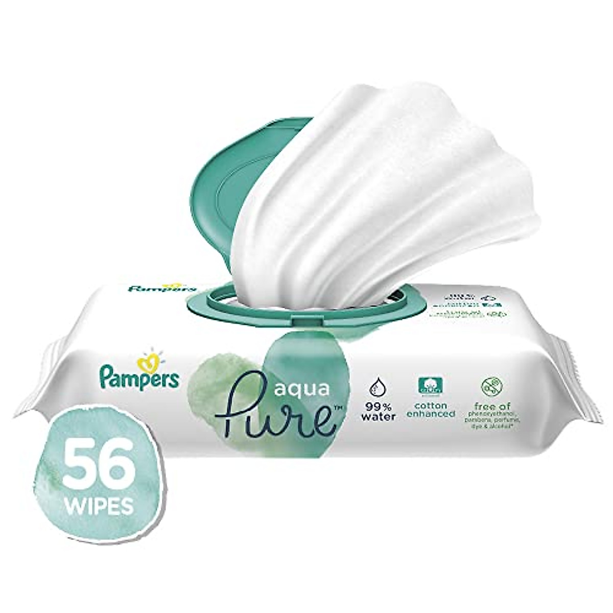 Pampers Aqua Pure Sensitive Baby Wipes 1X Pop-Top 56 Count