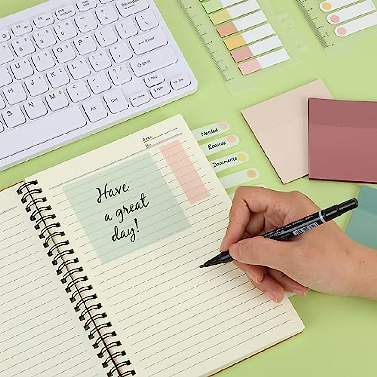 EOOUT 900 Sheets Transparent Sticky Notes 3x3 Inches, Pastel Morandi Page Markers Self-Adhesive Translucent Clear Index Tabs Flags for Annotating Books Bible Journaling Aesthetic School Study Supplies