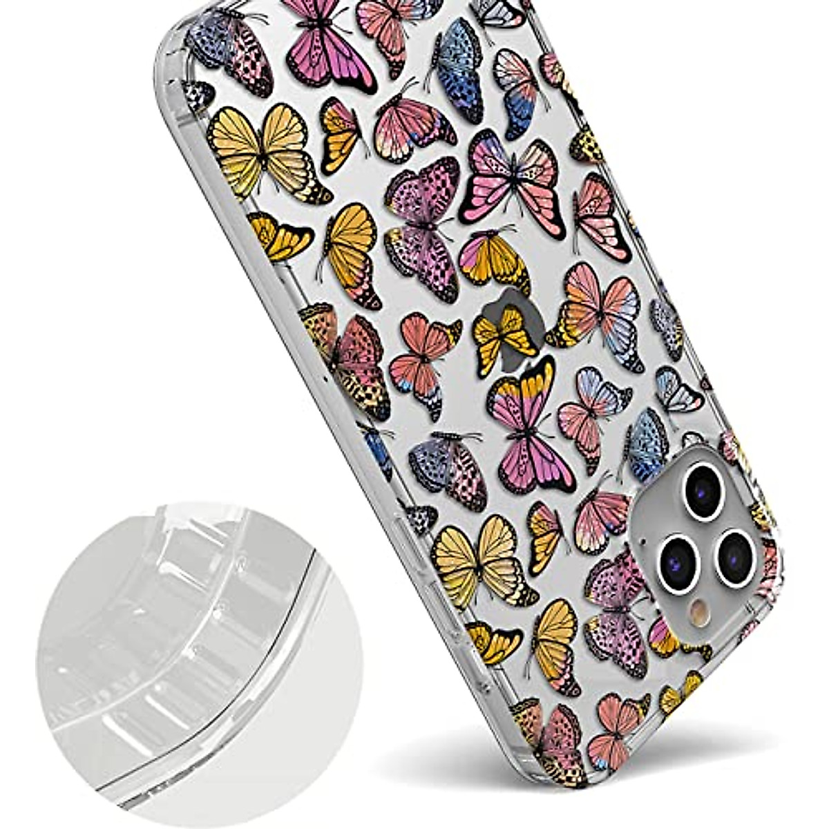 Casely iPhone 13 Pro Max Case | Free Spirit | Rainbow Butterfly Case Design Compatible Only with iPhone 13 Pro Max (Classic Collection)
