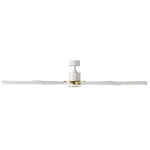 Aura Indoor and Outdoor 8-Blade 72in Smart Ceiling Fan in Soft Brass Matte White with 3000K LED Light Kit and Remote Control works with Alexa and iOS or Android App