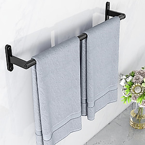 24 Inch Matte Black Towel Bar & 30 Inch Tall Towel Racks for Bathroom Wall Mounted, Bathroom Towel Storage Holder Organizer for Rolled Folded Towels (Black)