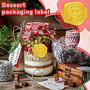 500 Pieces Christmas Envelope Seal Stickers Santa Embossed Wax Label Self Adhesive Seals Snowflake Santa Claus Stickers for Christmas Wedding Card Box Envelope(Gold)