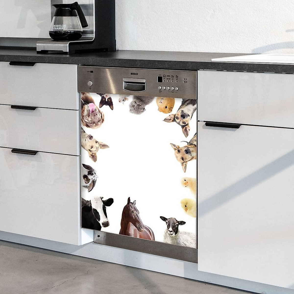 Dishwasher Magnet Cover Set of Farm Animals Magnetic Refrigerator Stickers Decorative Appliance Cover Fridge Panels Metal Door Garage 23x26in