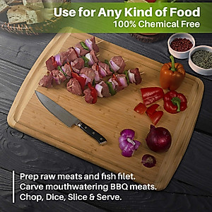 XXL Bamboo Cutting Board and Food Grade Oil Spray by Greener Chef