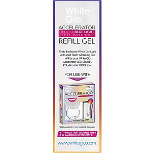 White Glo Accelerator Teeth Whitening Refill Gel for Sensitive Teeth and Gums, 3 Months of Professional Treatment, Carbamide Peroxide, Papaya, Pineapple Enzyme for Best Teeth Whitening Results - 3.4oz