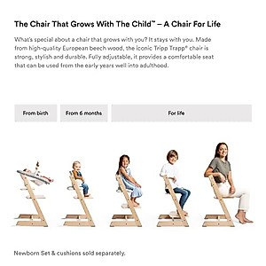 Tripp Trapp Baby Set from Stokke, White - Convert The Tripp Trapp Chair into High Chair - Removable Seat + Harness for 6-36 Months - Compatible with Tripp Trapp Models After May 2006