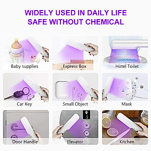 VANELC UV Light Sanitizer Wand, Portable UVC Travel Wand Ultraviolet Disinfection lamp Without Chemicals for Hotel Household Wardrobe Toilet Car Pet Area