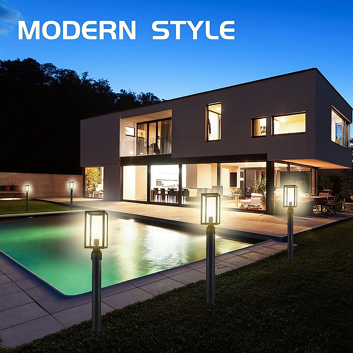 Windben Outdoor Post Light,Lamp Post Light Fixture,Post Lantern with Pier Mount Base,Matte Black,6in,Suitable for Gardens, Yards, Balconies, passages or entrances, etc