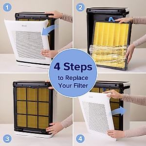 LEVOIT Vital 100S-P Pet Allergy Air Purifier Replacement, Supports HEPA Sleep Mode, 3-In-1 Filter, Efficiency Activated Carbon, Vital 100S-RF-PA , 1 Pack, Yellow