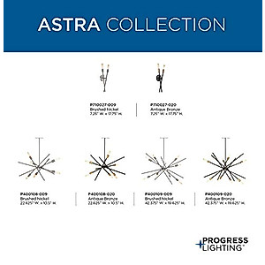 Progress Lighting P400108-009 Astra Chandeliers, Brushed Nickel