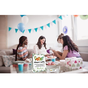 Diaper Raffle Tickets For Baby Shower, Safari Themed Jungle Forest Tropical Animals Cards, Party Favors For Baby Showers Game Cards, 1 Sign & 50 Cards Per Pack – (016-niaobu)