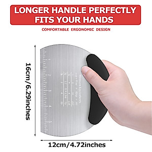 Pastry Cutter Dough Scraper Dough Cutter Scraper Tool Kitchen Pastry Blender,Stainless Steel Pastry Cutters Heavy Duty Dough Cutter for Kitchen Baking Tools,Comfortable and Dishwasher Safe (Black)