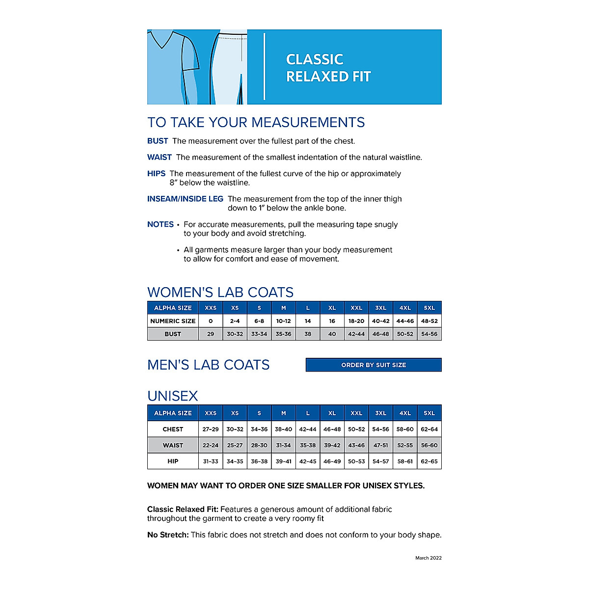 Landau Relaxed Fit 3-Pkt 5-Knot Cloth Button Full-Length Lab Coat for Men 3138, White, 42
